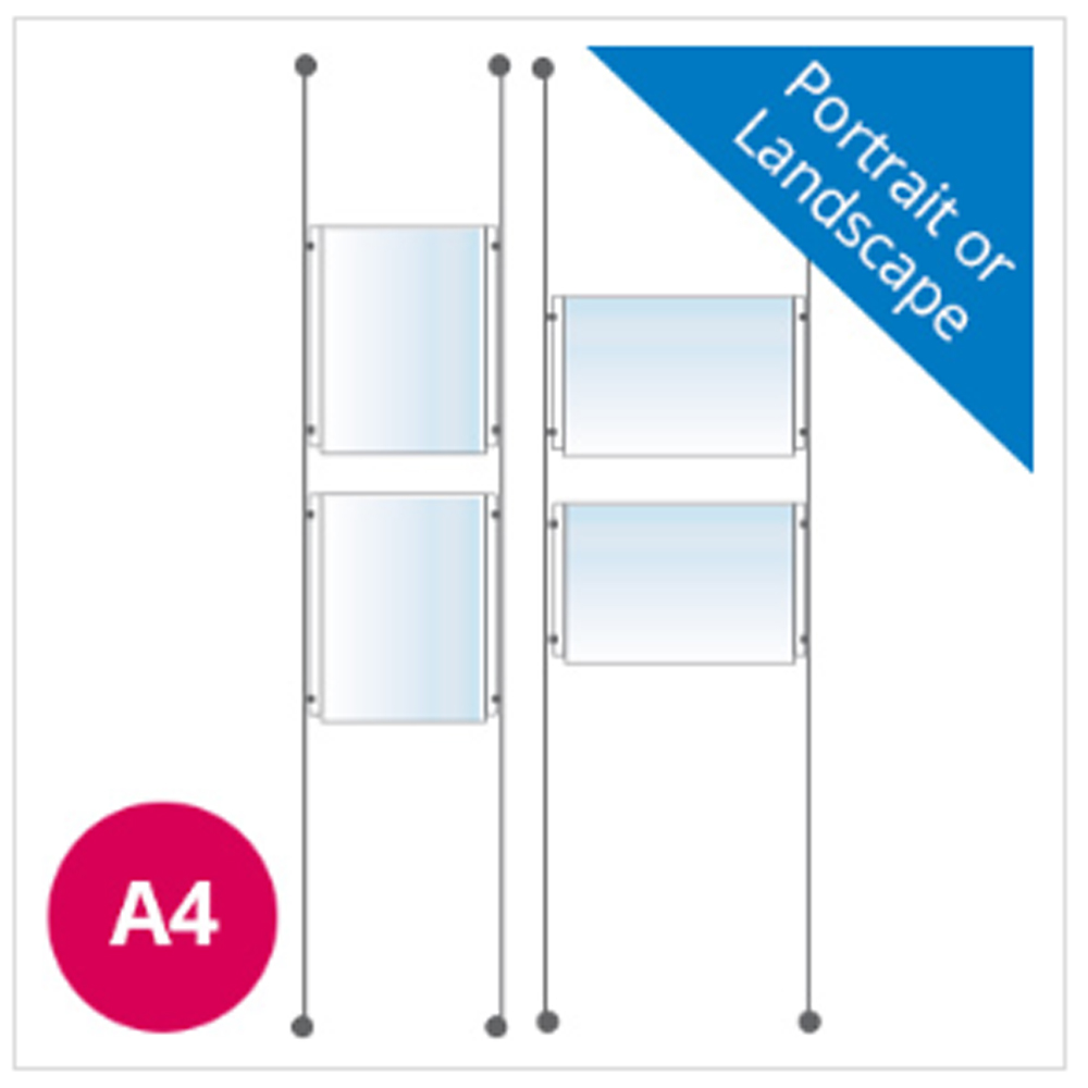 2 x A4 Showcard Wall Kit - Signs Display Shop