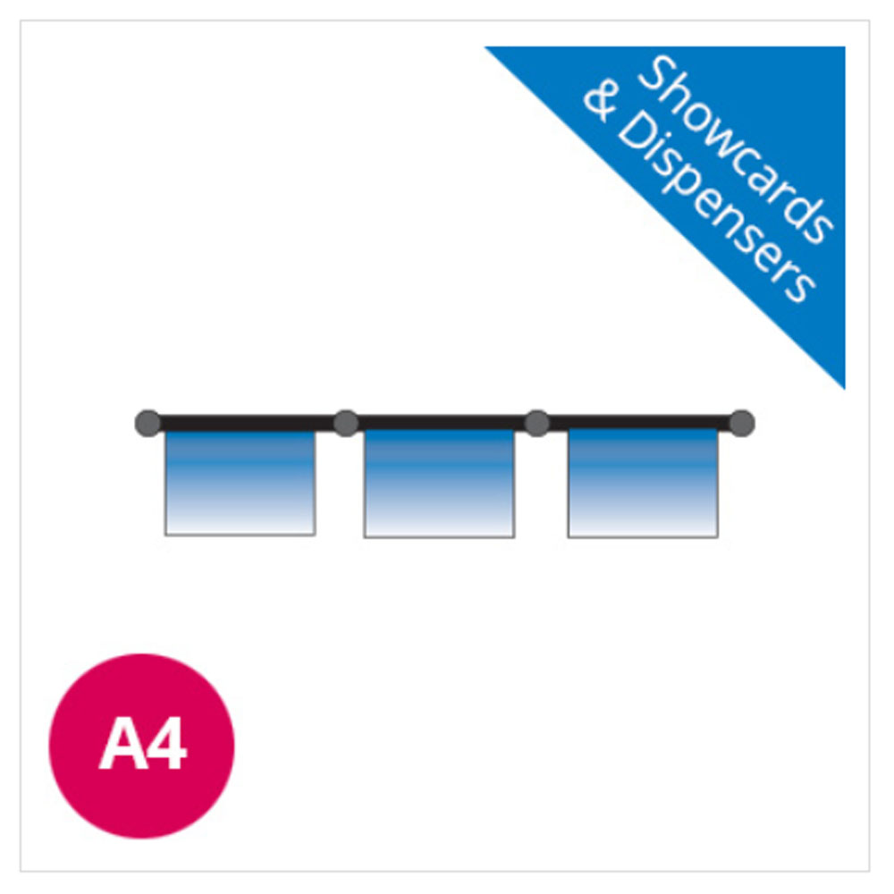 3x A4L Hook Rod Display - Signs Display Shop
