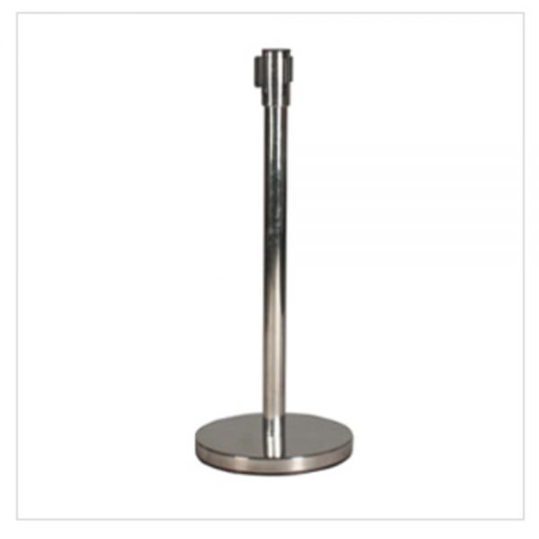 Retractable Barrier Post & Base (Chrome) - Signs Display Shop