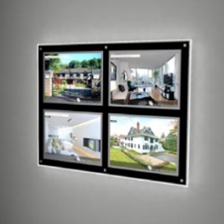 Illuminated Wall Mount Display (4x A3 Landscape) - Signs Display Shop