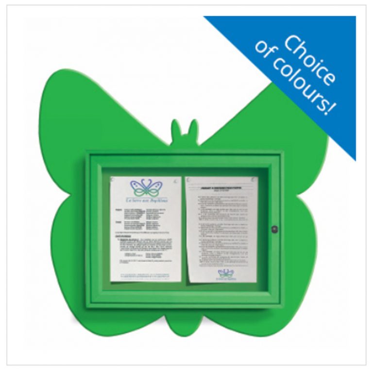 Butterfly Themed Notice Board (2x A4 Portrait) - Signs Display Shop