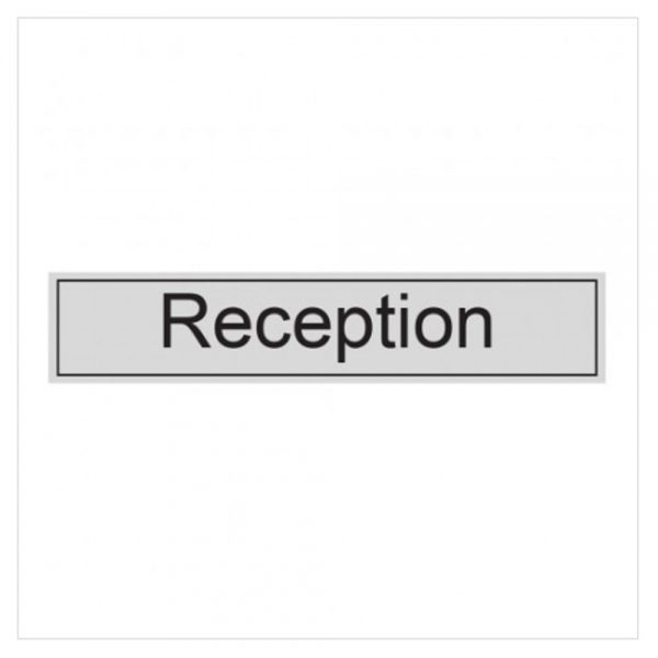 Brushed Silver Door Plate (Reception) - Signs Display Shop
