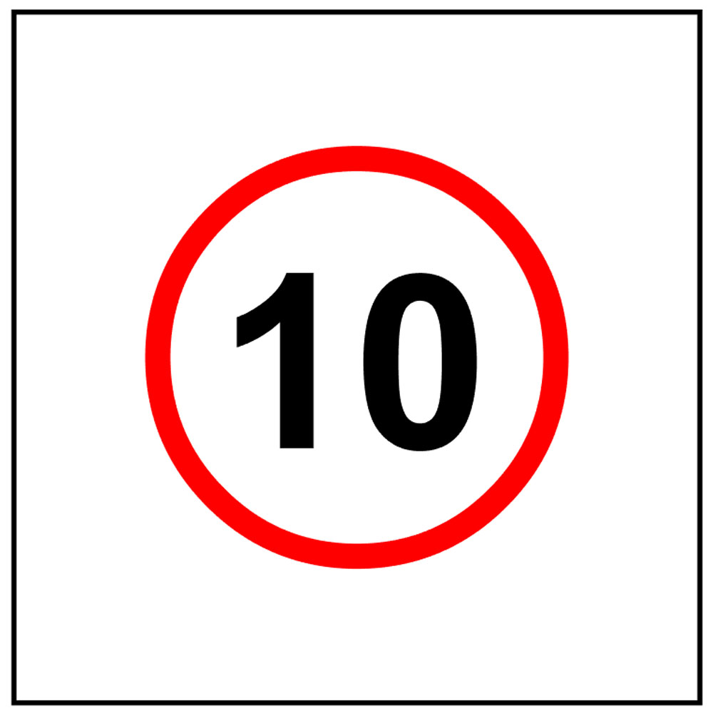 SD UK Circular Traffic Sign (Speed Limit 10mph) - Signs Display Shop