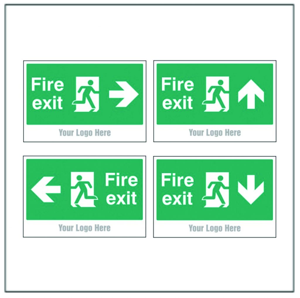 Branded Rigid / Adhesive Signs (Fire Exit Arrows) - Signs Display Shop