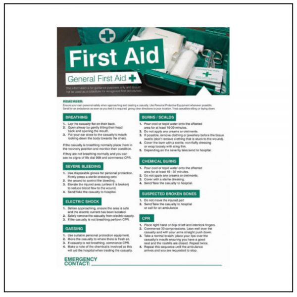 A2 Standard Information Poster (General First Aid) - Signs Display Shop