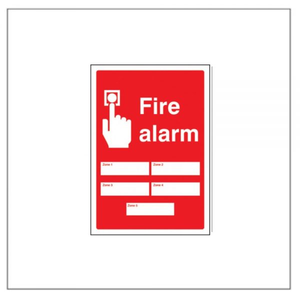 Standard Rigid / Adhesive Sign (Fire Alarm - 5 Zone) - Signs Display Shop