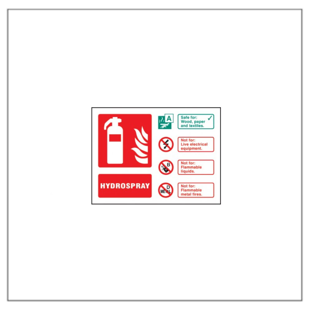 Fire Extinguisher Identification (Hydrospray) L1 - Signs Display Shop
