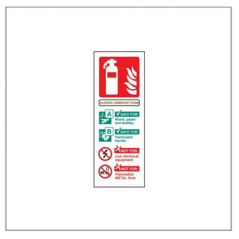 Fire Extinguisher Identification (Alcohol Resistant Foam) - Signs ...
