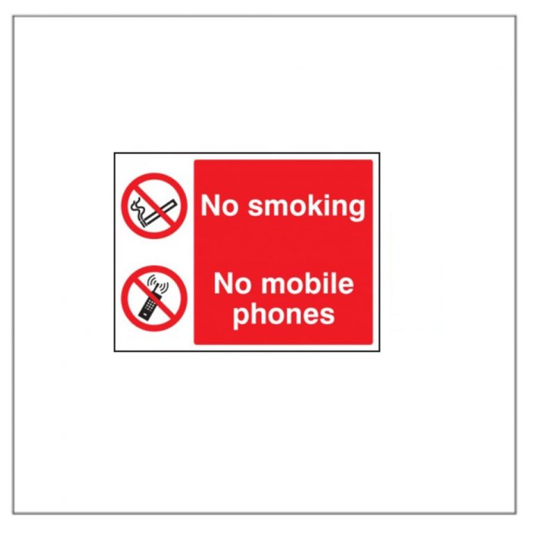 No Smoking - No Mobile Phones (Sign / Sticker Option) - Signs Display Shop