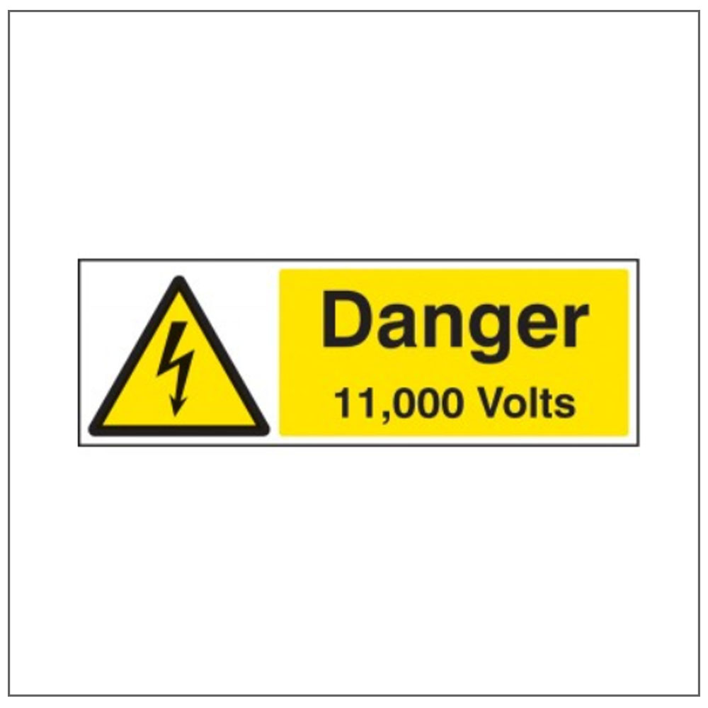 Standard Rigid / Adhesive Signs (Danger 11000 Volts) - Signs Display Shop
