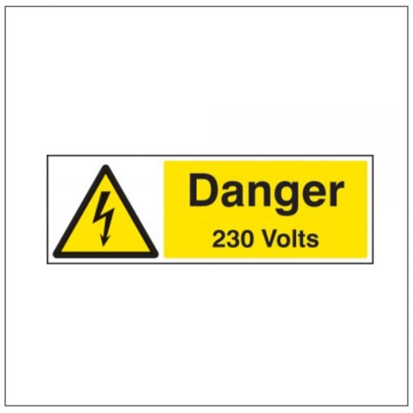 Standard Rigid / Adhesive Signs (Danger 230 Volts) - Signs Display Shop