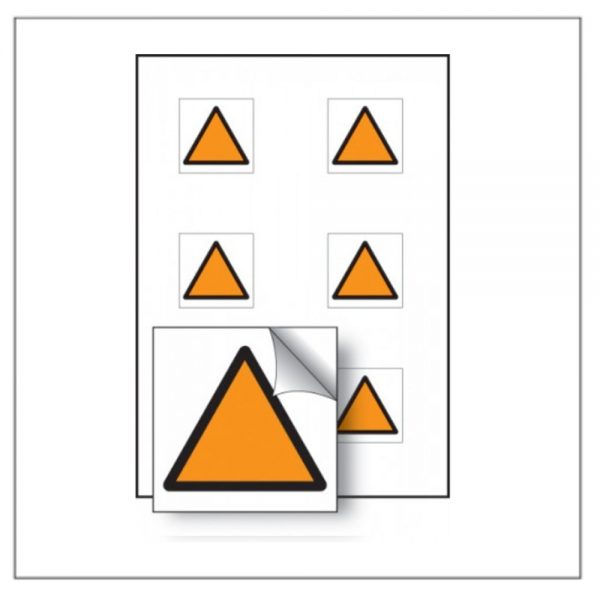 Vibration Warning Stickers (Orange Triangle Risk) - Signs Display Shop