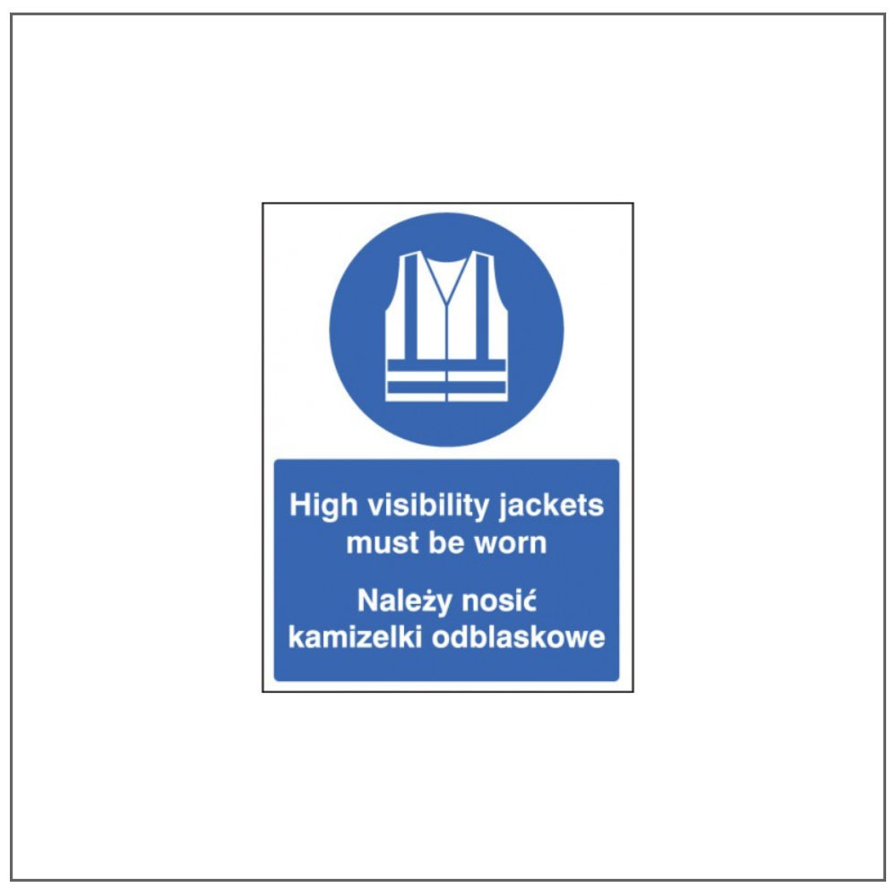 English / Polish Sign (High Visibility) - Signs Display Shop
