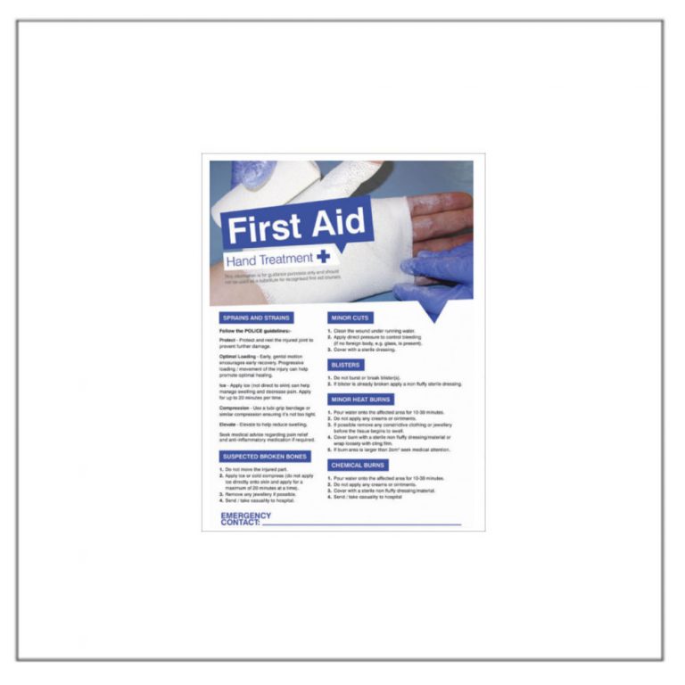 A2 First Aid Information Poster (Hand Treatment) - Signs Display Shop