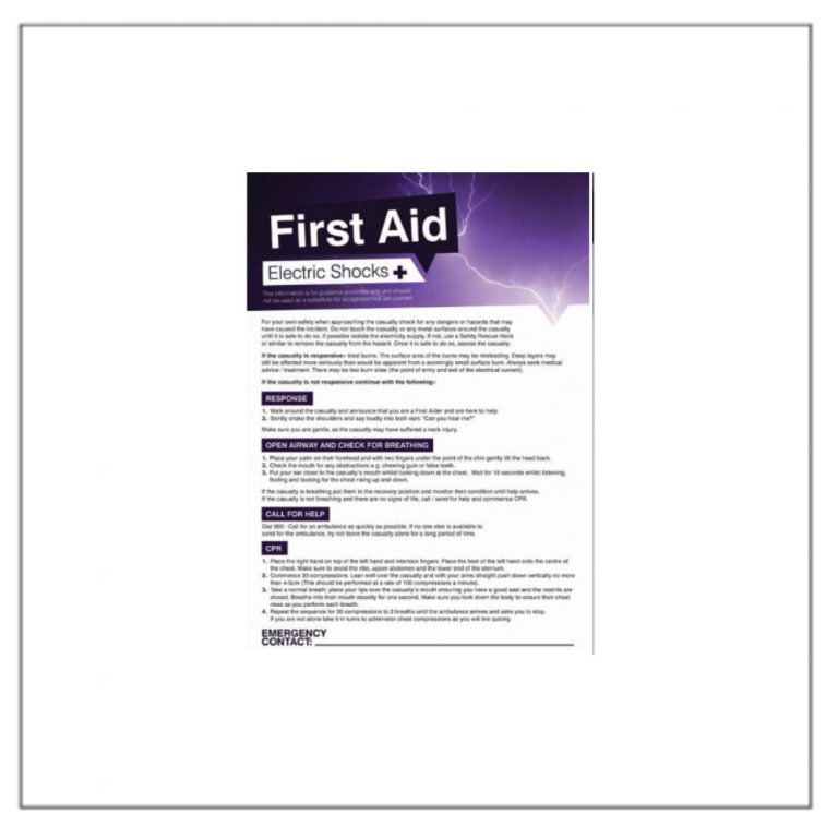 A2 First Aid Information Poster (Electric Shocks Action) - Signs ...