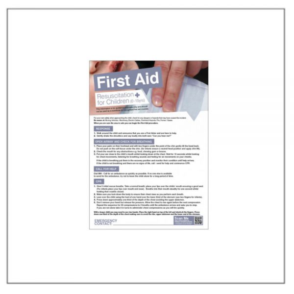 A2 First Aid Information Poster (Resuscitation Of Children) - Signs ...
