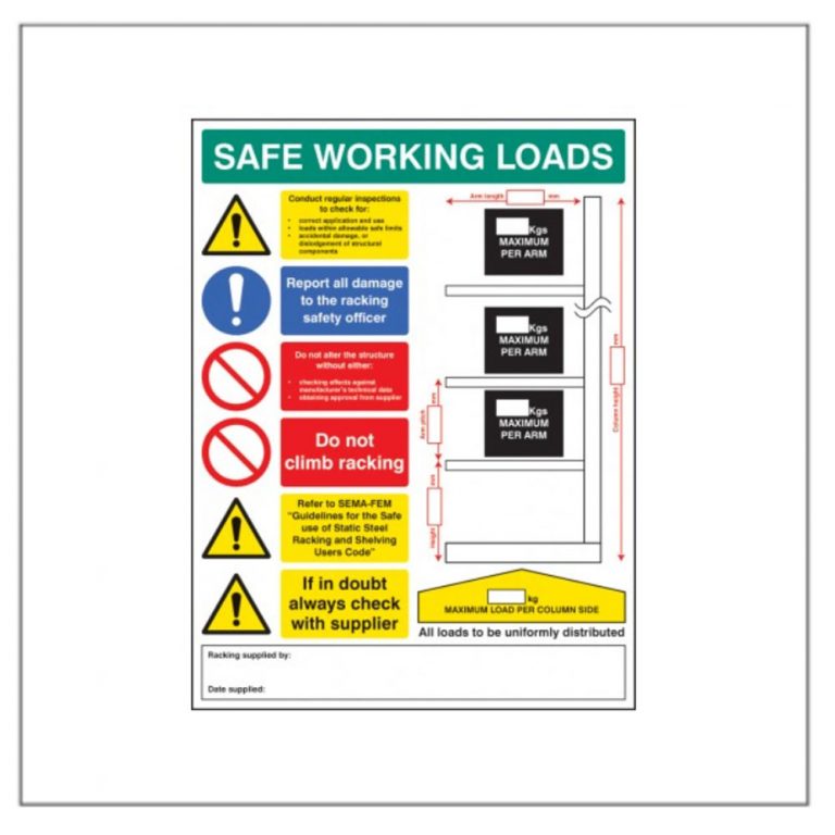 Safe Working Loads - Cantilever Racking Information - Signs Display Shop