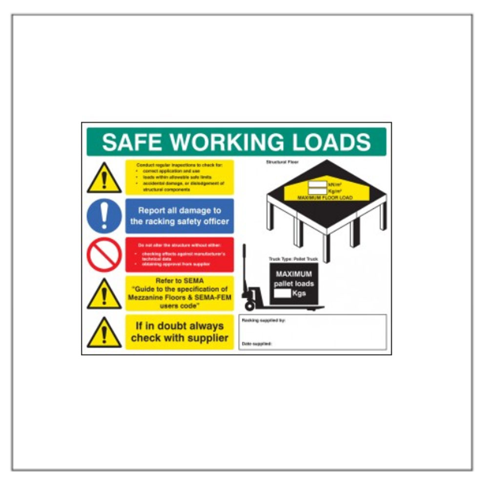 Safe Working Loads - Mezz Floor Information - Signs Display Shop