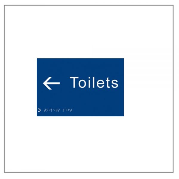 DDA Braille And Tactile Signage (Toilets Left Arrow) - Signs Display Shop