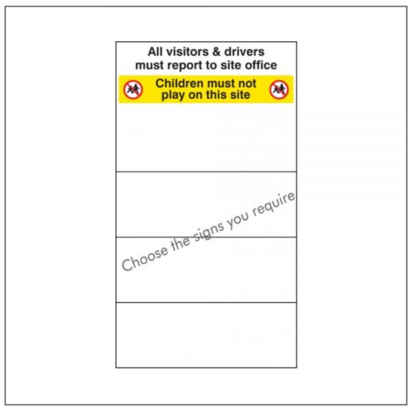 Site Safety Entrance Board BC4 (Bespoke C4 Messages) - Signs Display Shop