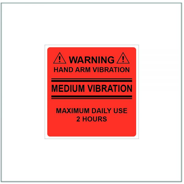 Amber Medium Vibration Risk 2 (Adhesive Sticker) - Signs Display Shop