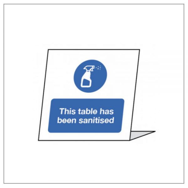 This Table Has Been Sanitised (Single Sided) - Signs Display Shop