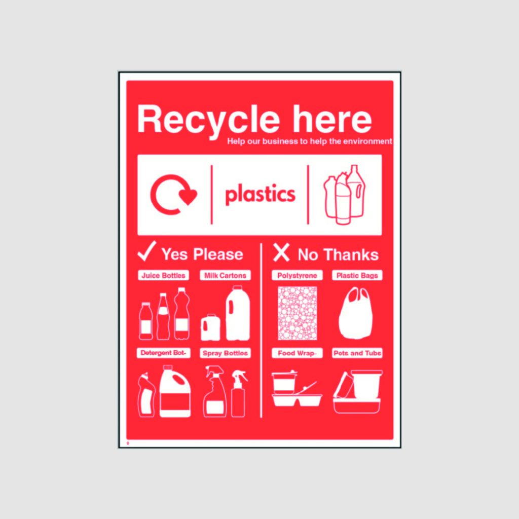 Recycle Here - Plastics - Signs Display Shop