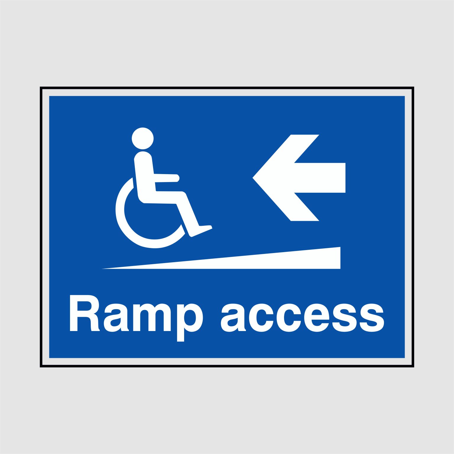 Ramp Access Sign (Left Arrow) - Signs Display Shop